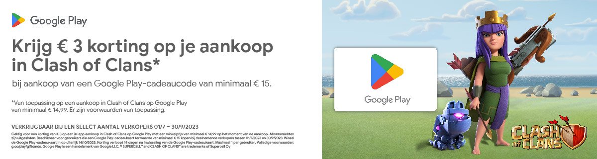 Google Play Giftcards kopen | Geen servicekosten | Startselect