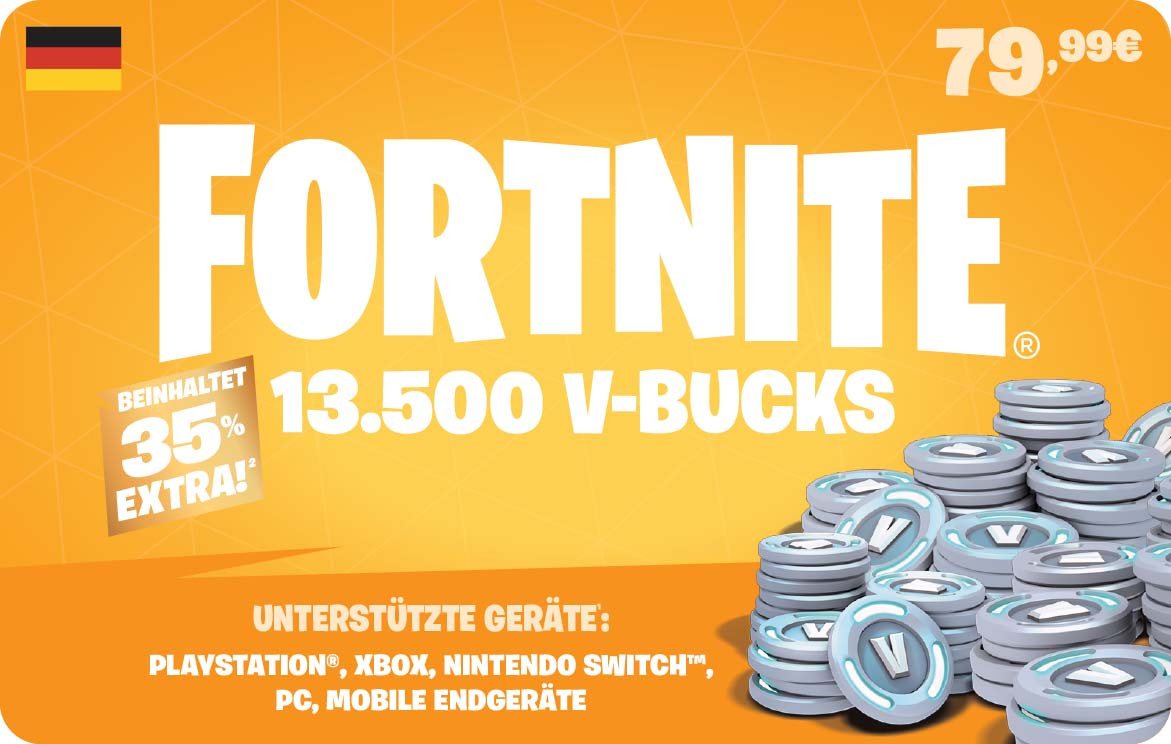 Fortnite 13500 V Bucks Guthabenkarte Startselect Fortnite 13500 V Bucks Guthabenkarte Startselect
