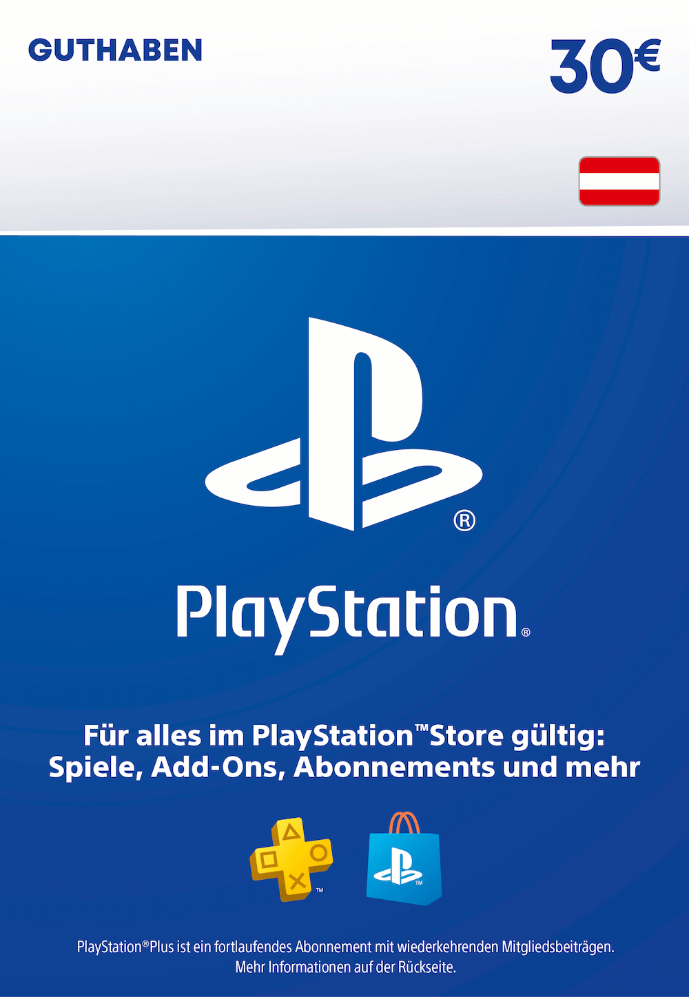 PlayStation Store Geschenkkarte 30€ kaufen | Startselect Österreich