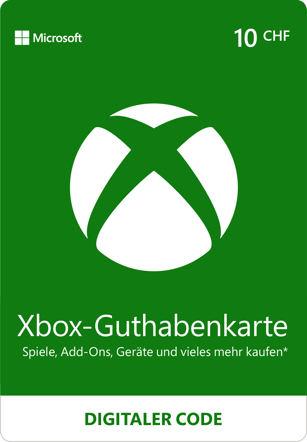 Xbox Guthaben 10 CHF Digitaler Code Per E Mail